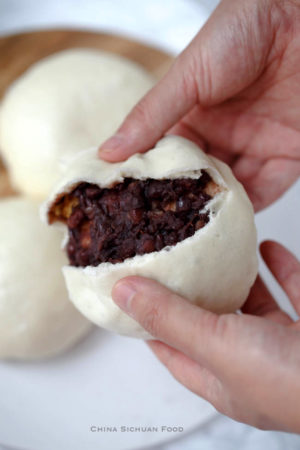 Homemade Red Bean Buns (Dou Sha Bao) - China Sichuan Food